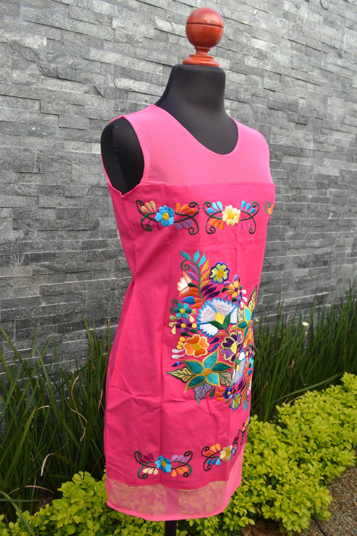 Chiapas Flowered Dress Huipil Dress Mexican Dress - Etsy