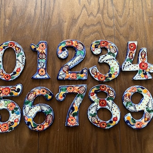 House Number Tiles, Number Tiles Handmade Mexican Talavera Ceramic ...