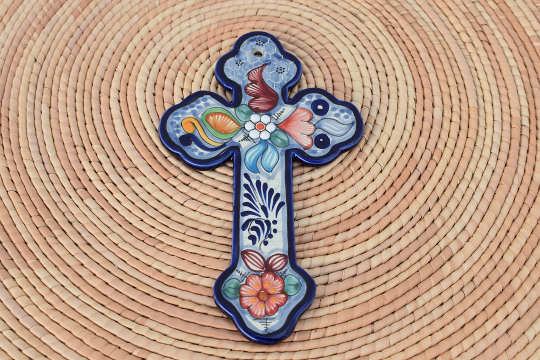Talavera Wall Cross, Talavera Home Decor, Talavera Cross, Hanging Cross ...