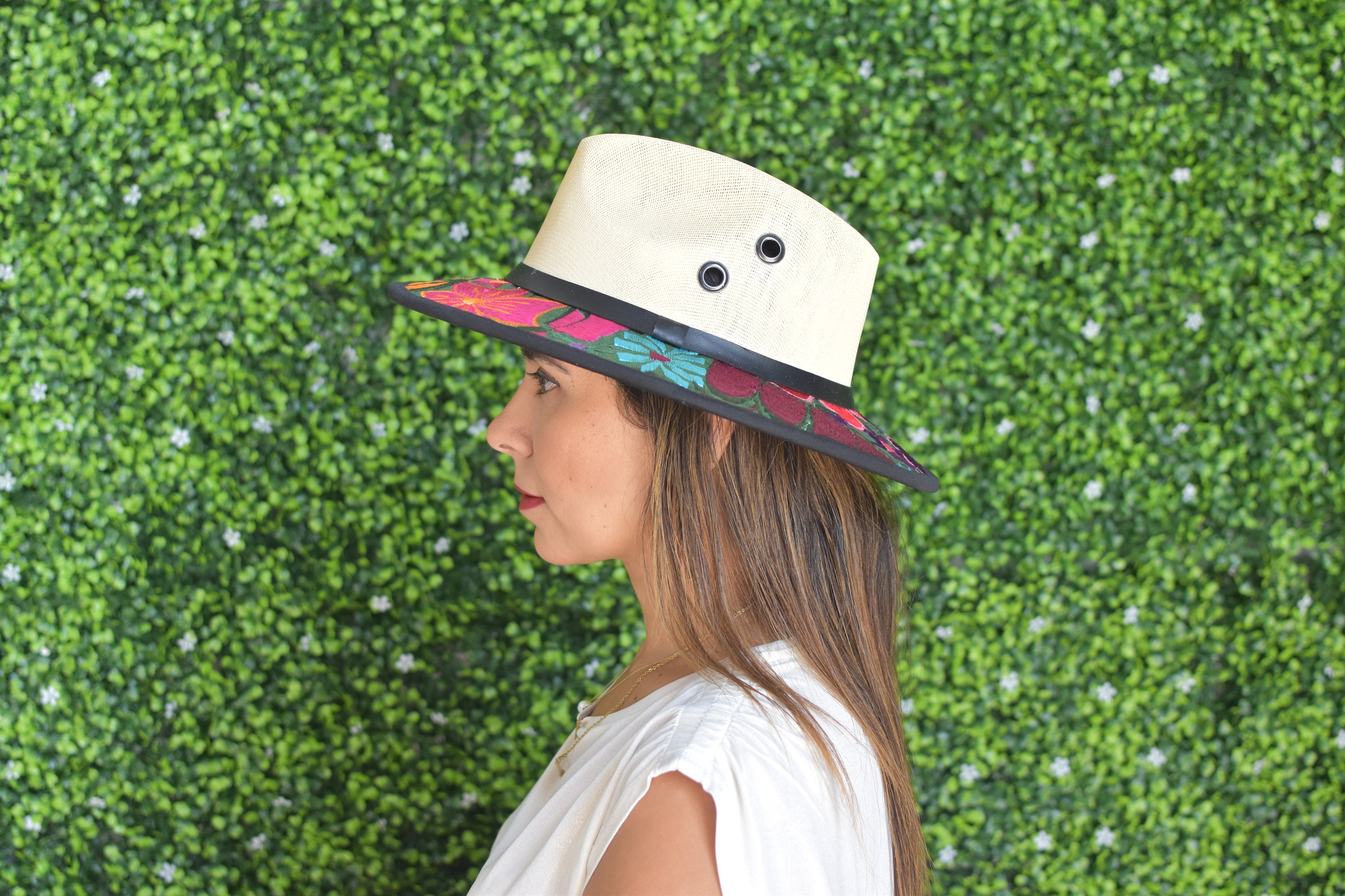 Flower Embroidered Hat Mexican Artisan Hat Womens Hat - Etsy