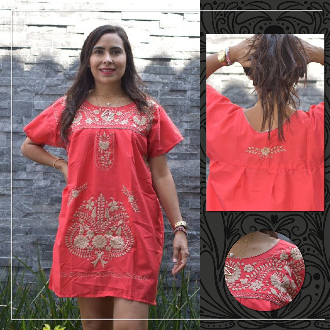 Chiapas Dress Huipil Dress Mexican Dress Mexican Embroidered Dress ...