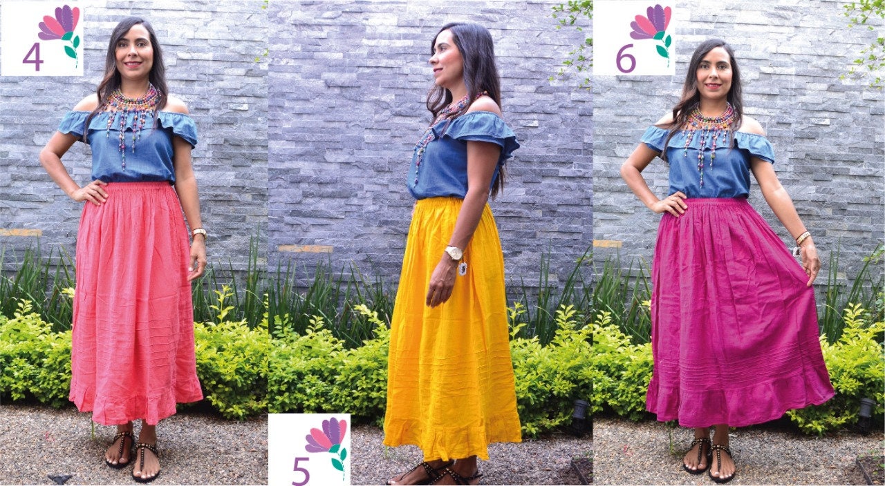 Mexican Skirts Falda Folklorico Skirts Colorful Skirt | Etsy