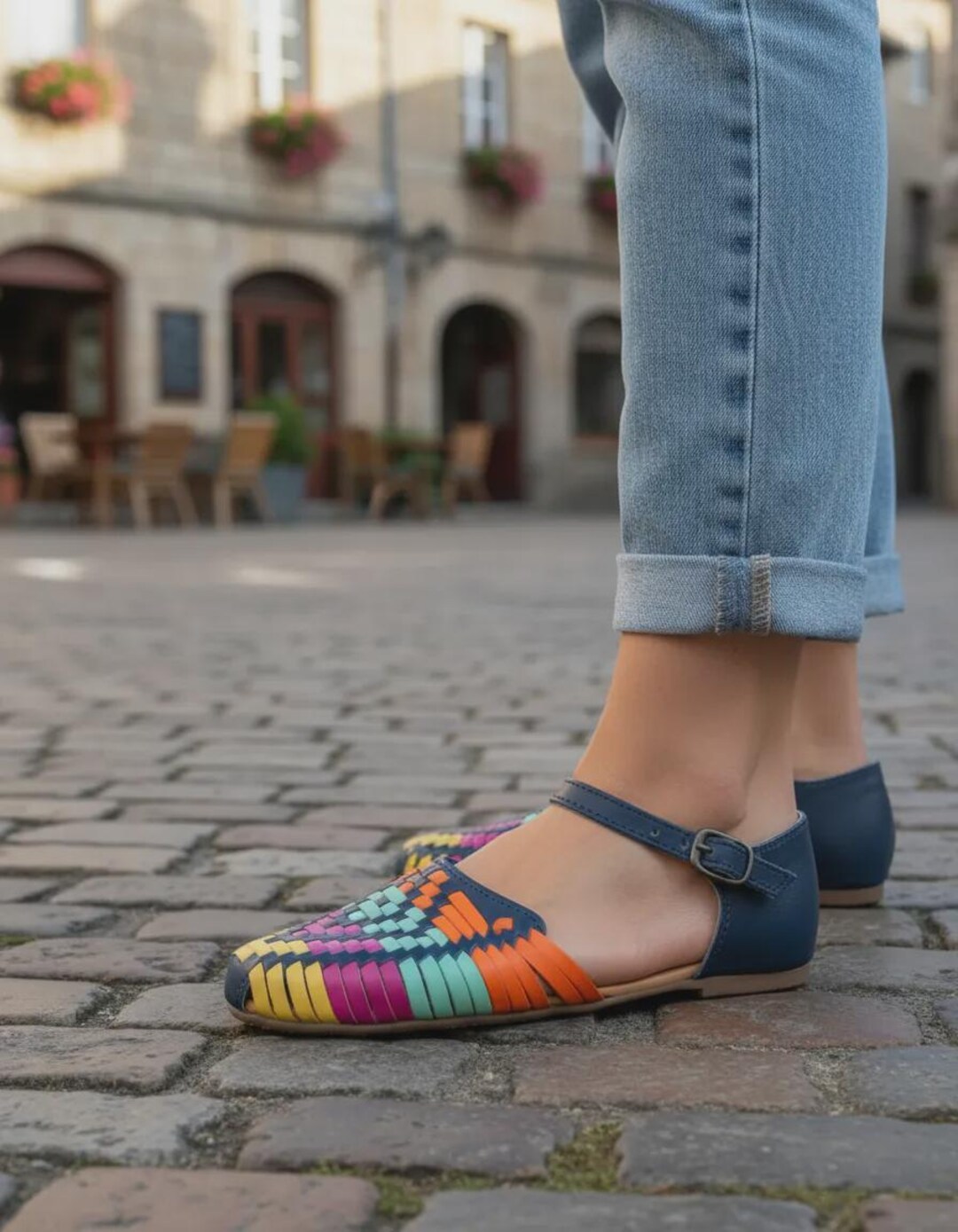 Handmade Leather Huarache Sandals – Colorful Woven Mexican Style - Etsy