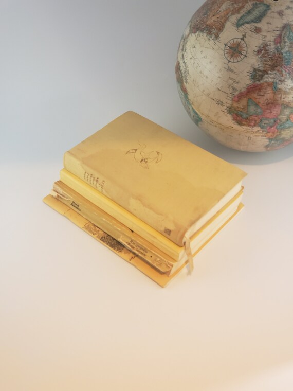 Pale Yellow Vintage Polish Books 4 Old Books Written in - Etsy