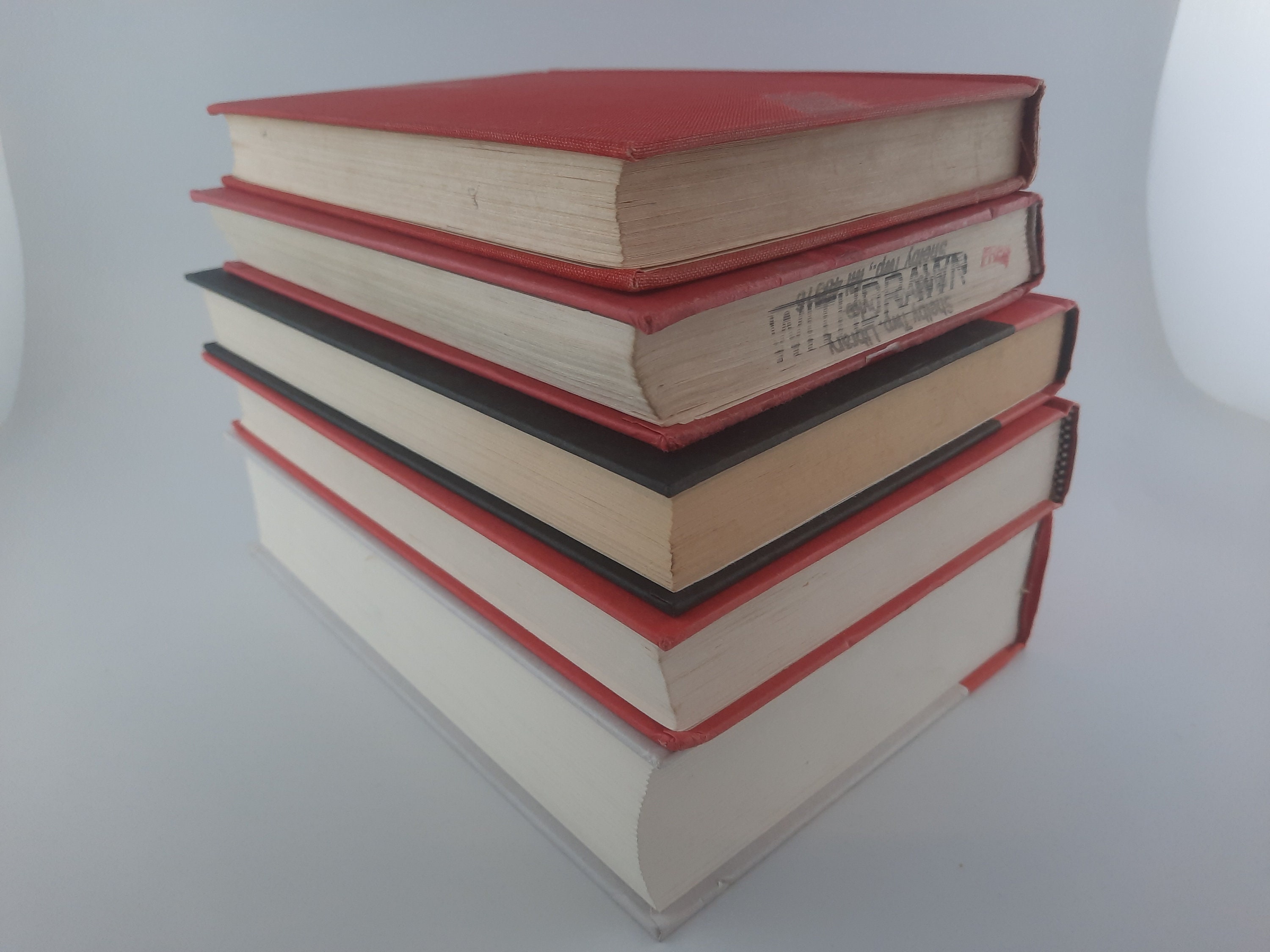 Vintage Red Book Decor Set Old Red Hardcover Books | Etsy