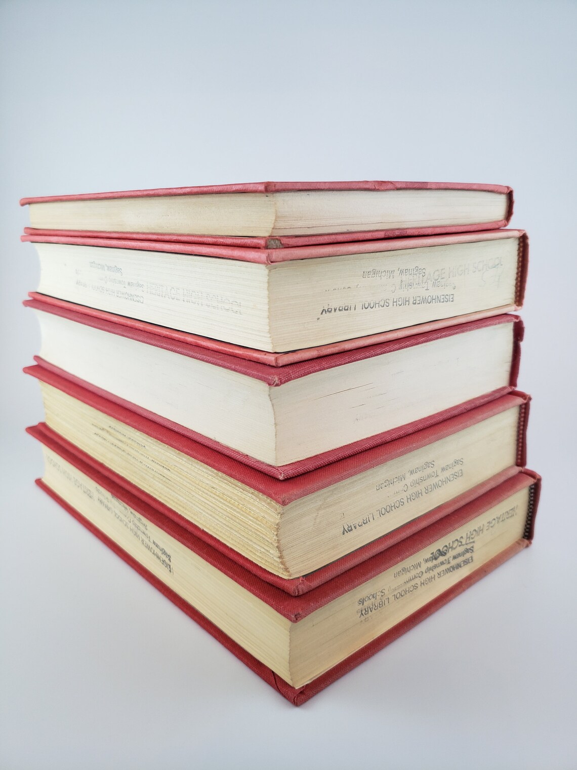 5 Vintage ALL Red Books Range of Diverse History Books - Etsy