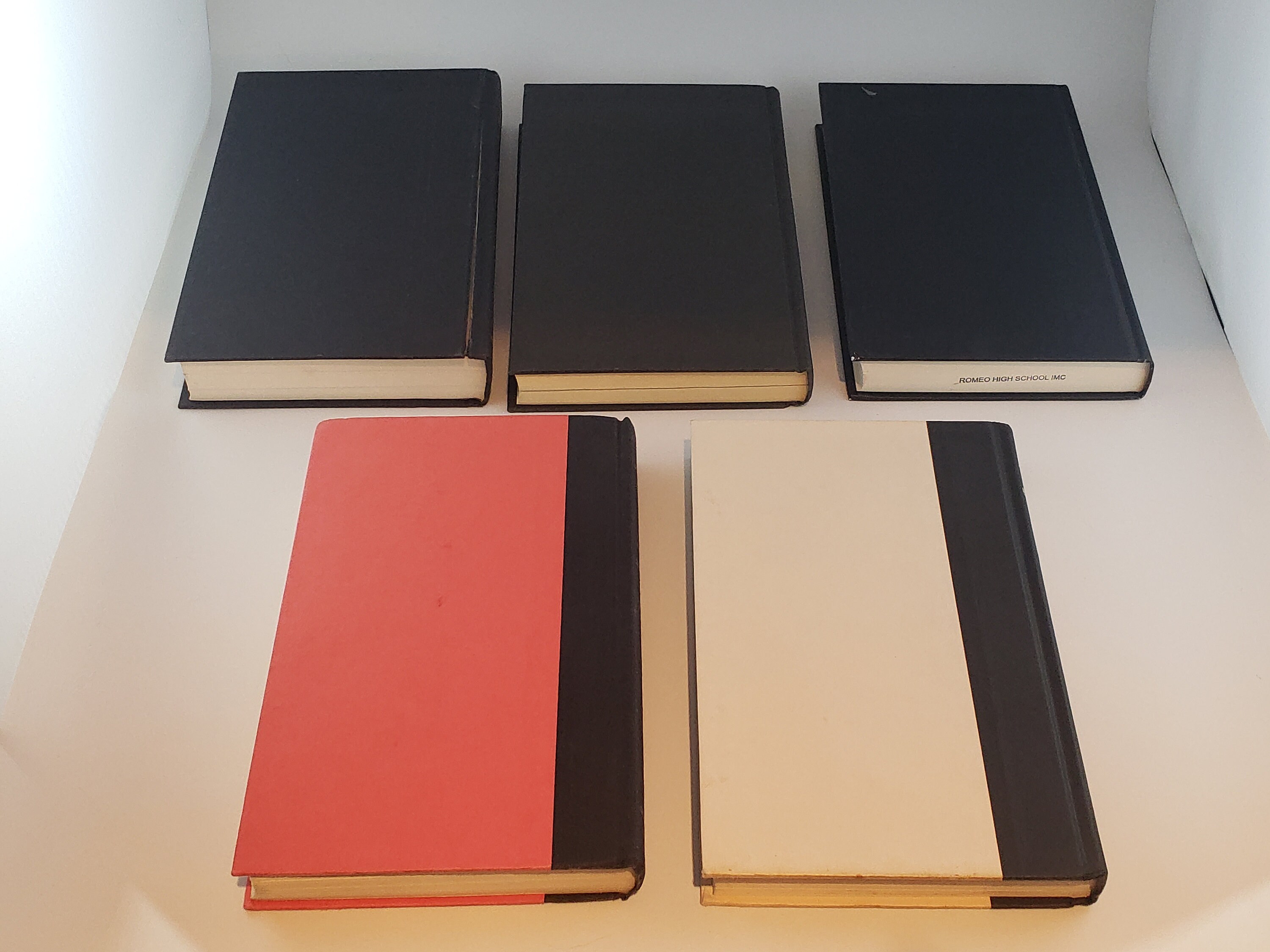 Upright Black Modern & Vintage Book Set - 5 Black Books With Gold ...