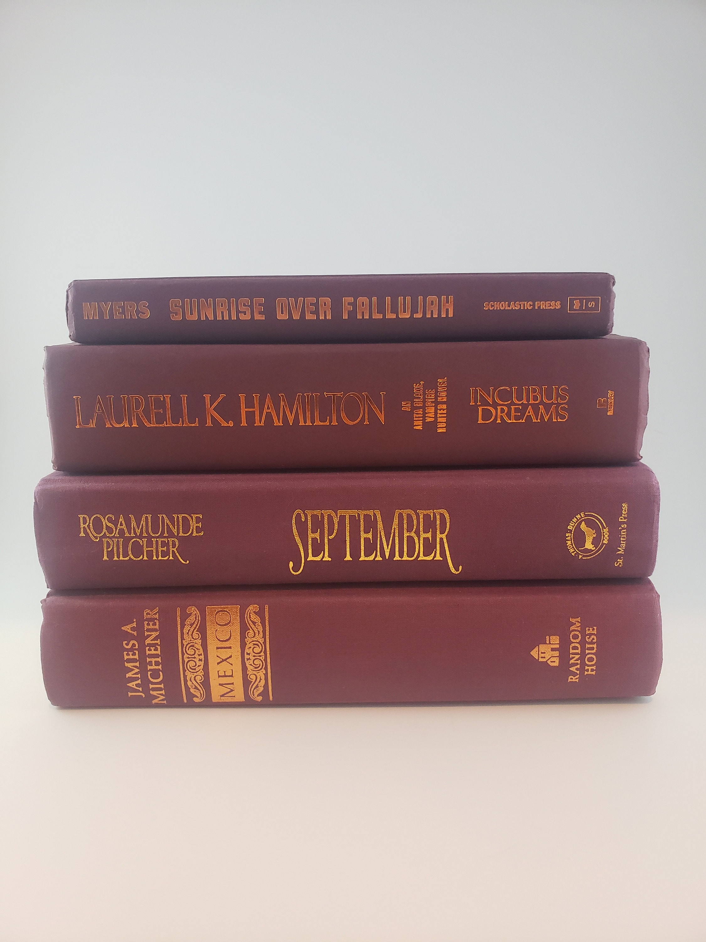 Vintage & Modern Hardcover Book Set - 4 Pretty Eggplant Colored Spine ...