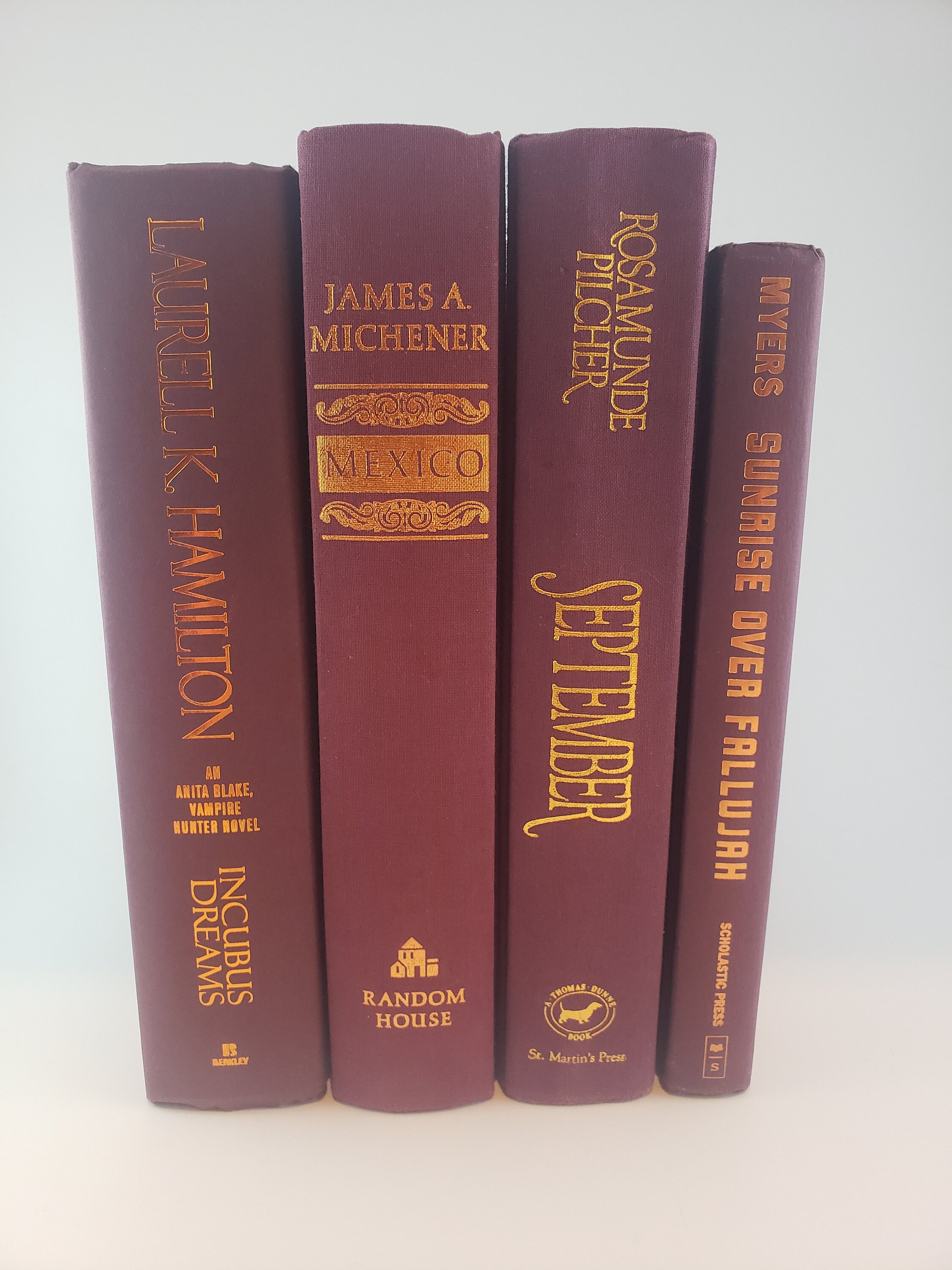 Vintage & Modern Hardcover Book Set - 4 Pretty Eggplant Colored Spine ...