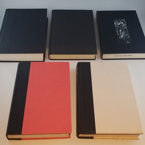 Upright Black Modern & Vintage Book Set - 5 Black Books With Gold ...