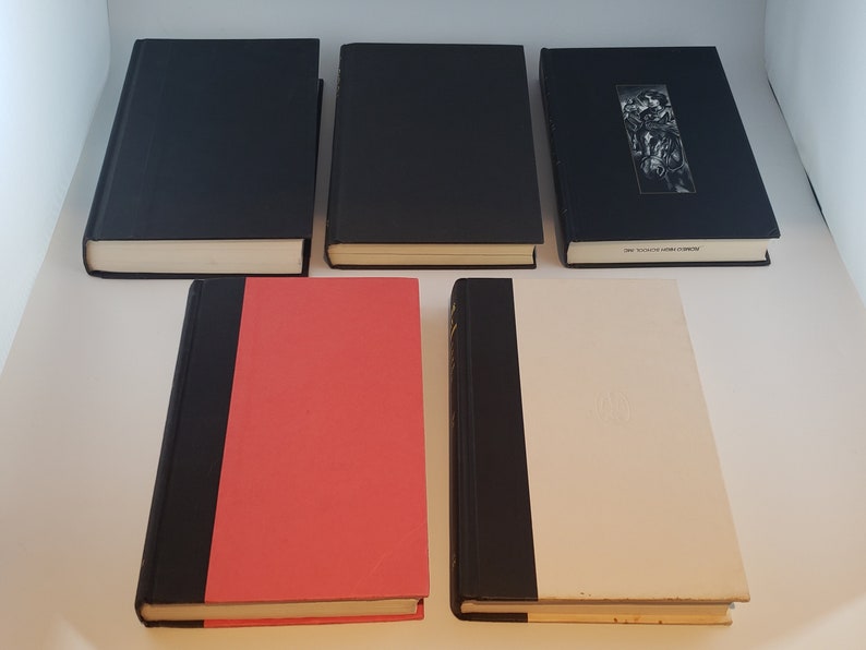 Upright Black Modern & Vintage Book Set - 5 Black Books With Gold ...