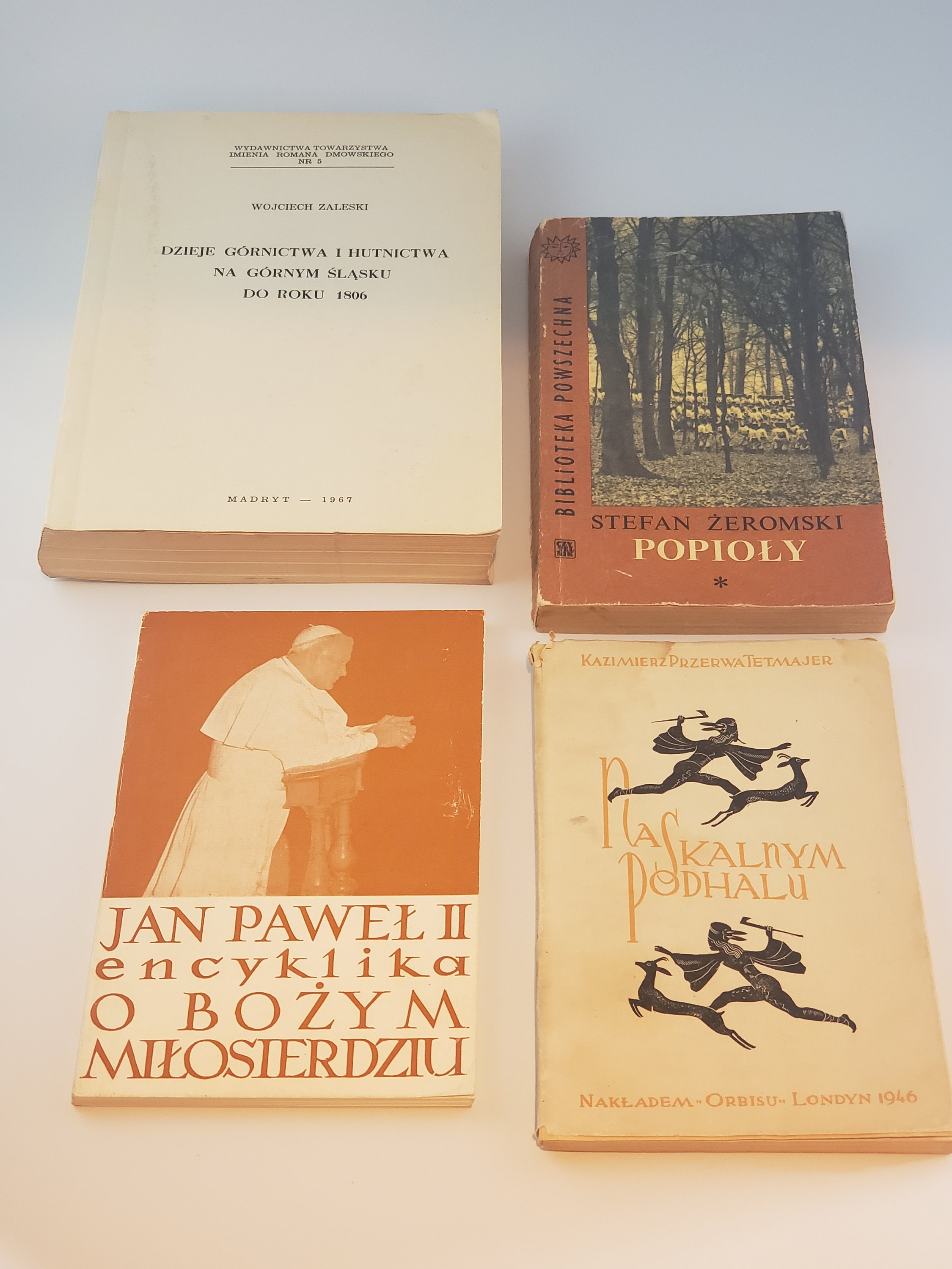 Vintage Books From Poland Polish Earthtone Book Set 4 Old Books Written ...