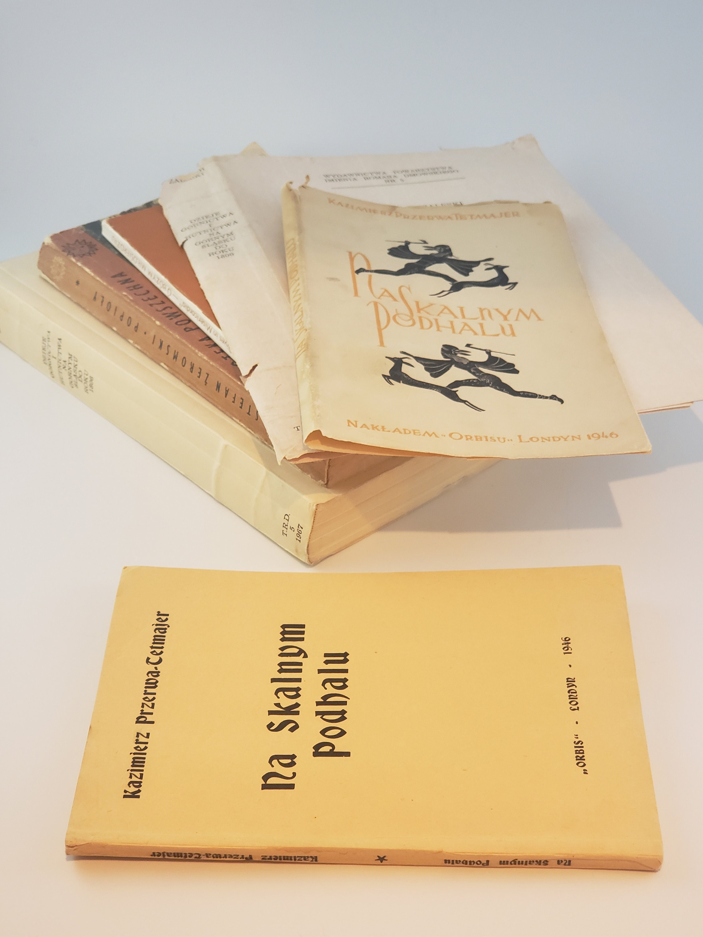 Vintage Books From Poland Polish Earthtone Book Set 4 Old Books Written ...