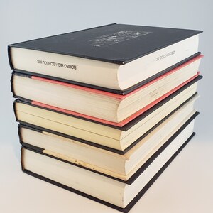 Upright Black Modern & Vintage Book Set - 5 Black Books With Gold ...