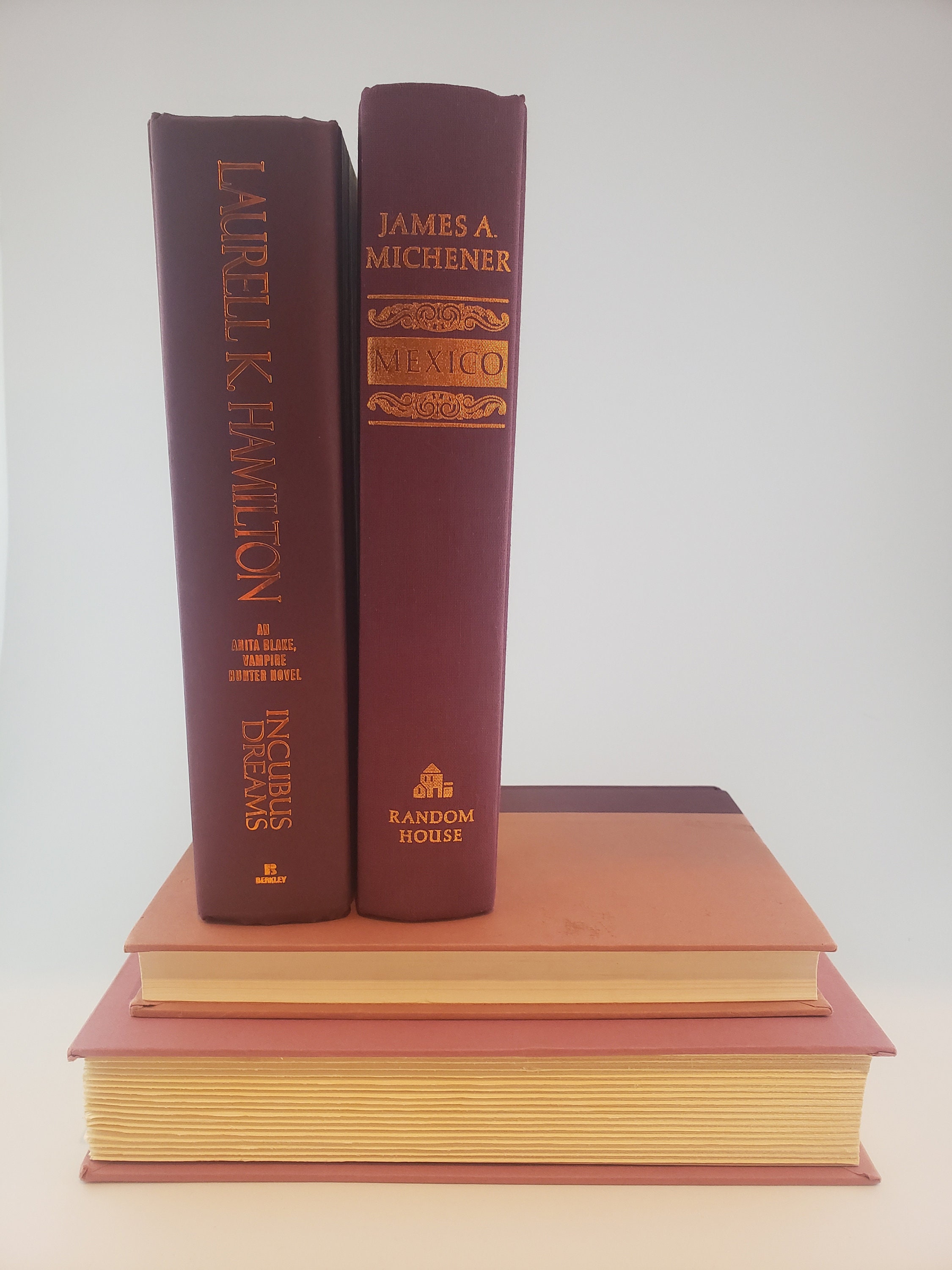 Vintage & Modern Hardcover Book Set - 4 Pretty Eggplant Colored Spine ...