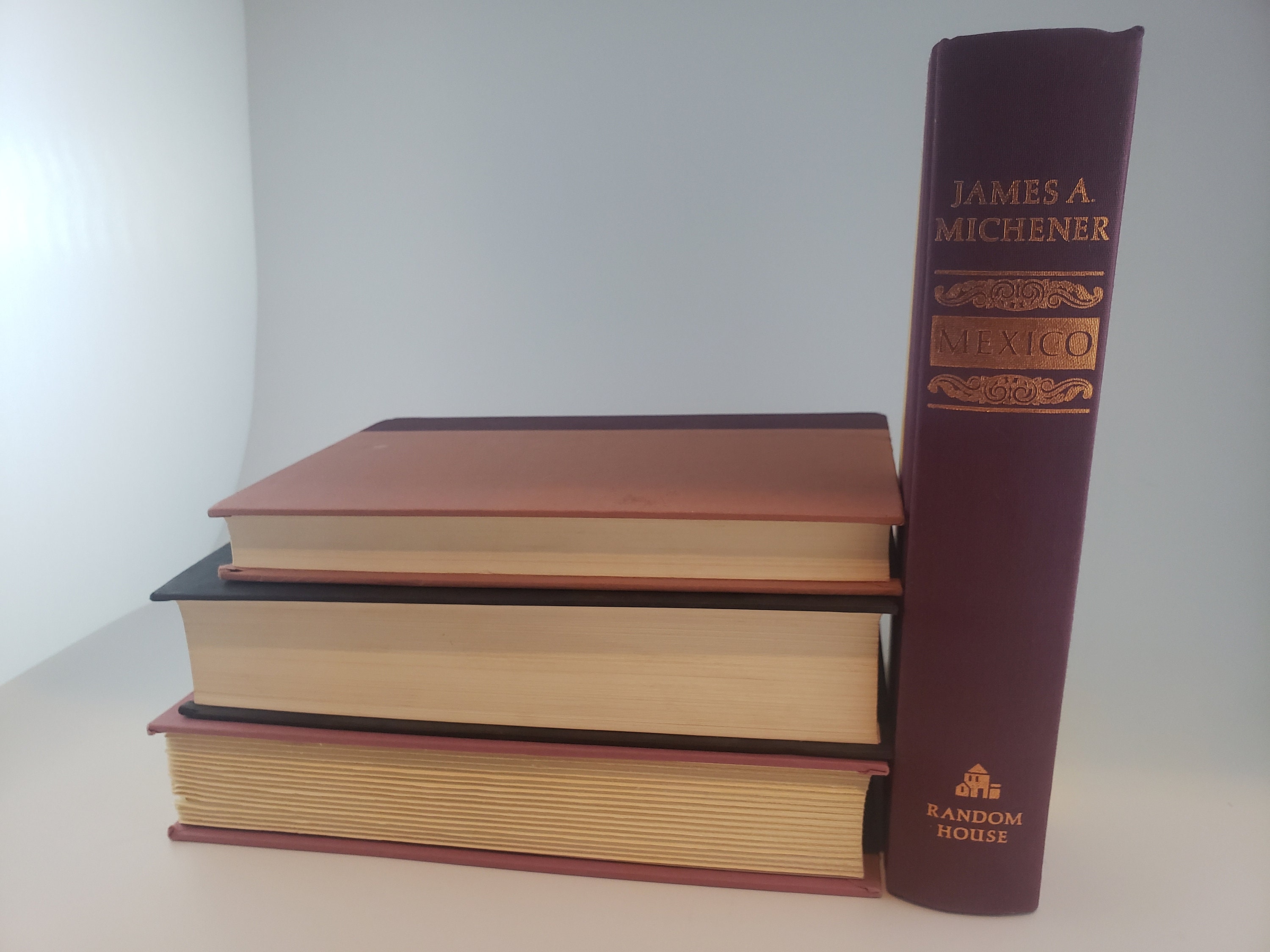 Vintage & Modern Hardcover Book Set - 4 Pretty Eggplant Colored Spine ...