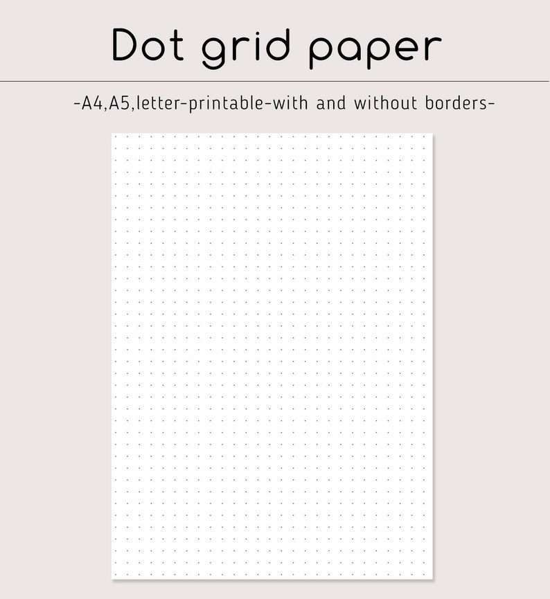 Dot Grid Paper Bullet Journal Paper Printable A4 A5 Letter Etsy Canada Dot Grid Paper Bullet Journal Paper Printable A4 A5 Letter Etsy Canada