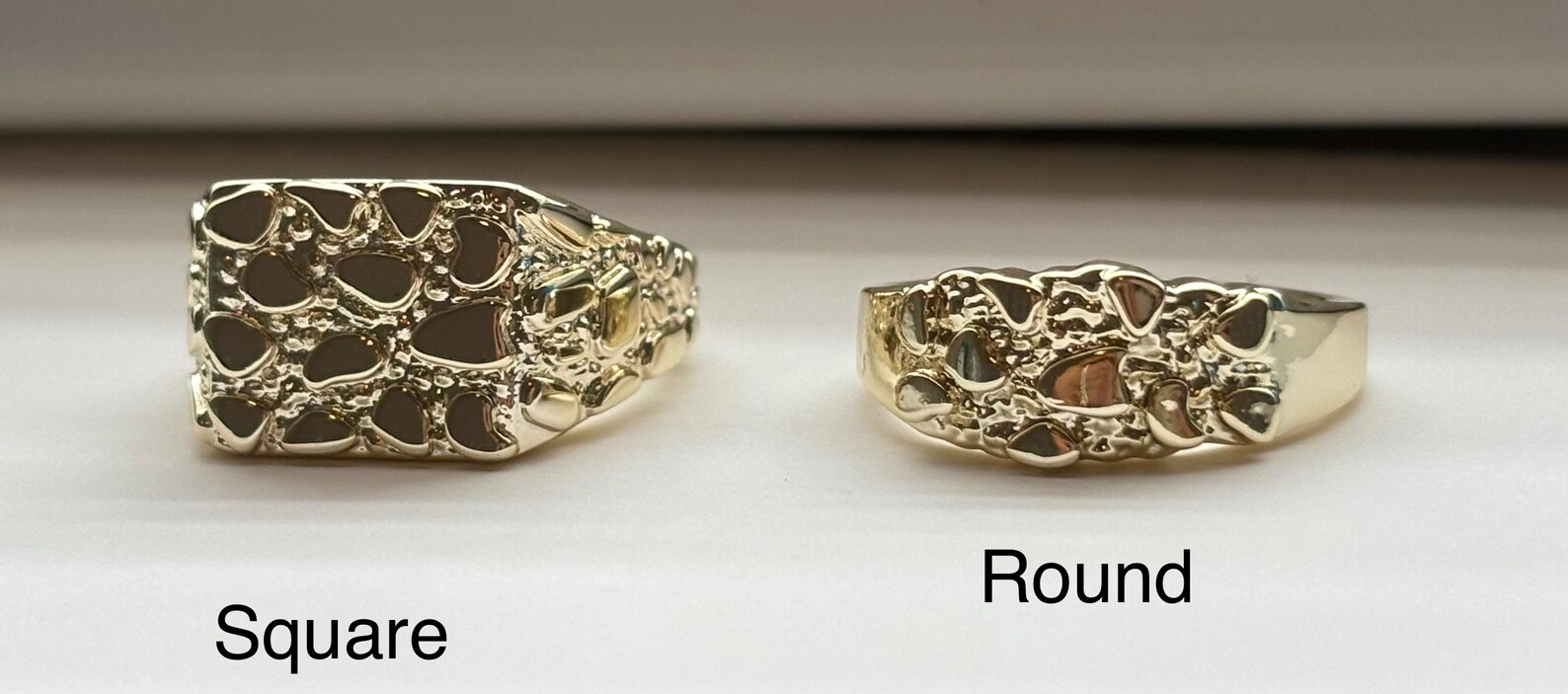 Nugget Ring Set for Men – Nugget Rings for Men (two Rings) Gold Plated ...