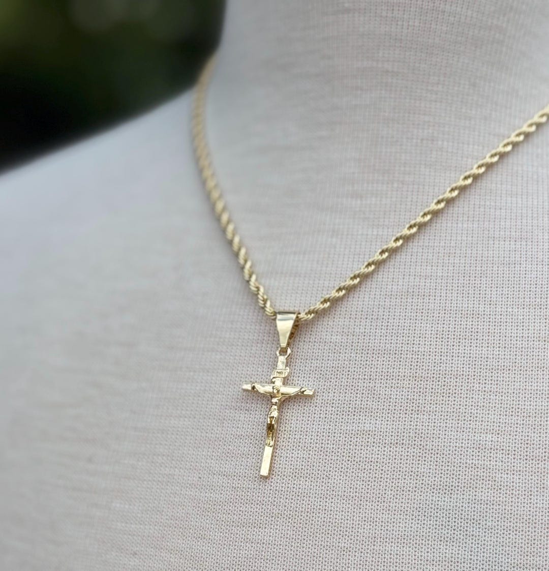 Cross Necklace Small Cross Necklace Rope Chain,with Crucifix Religious ...