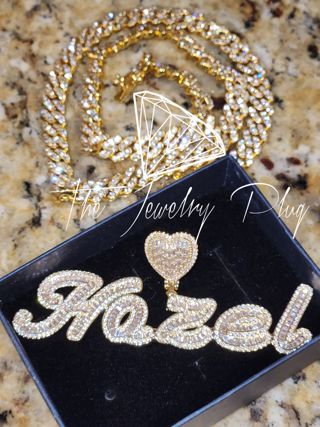 Buss Down Cuban Chain With Name Necklace for Women. Valentines Day ...