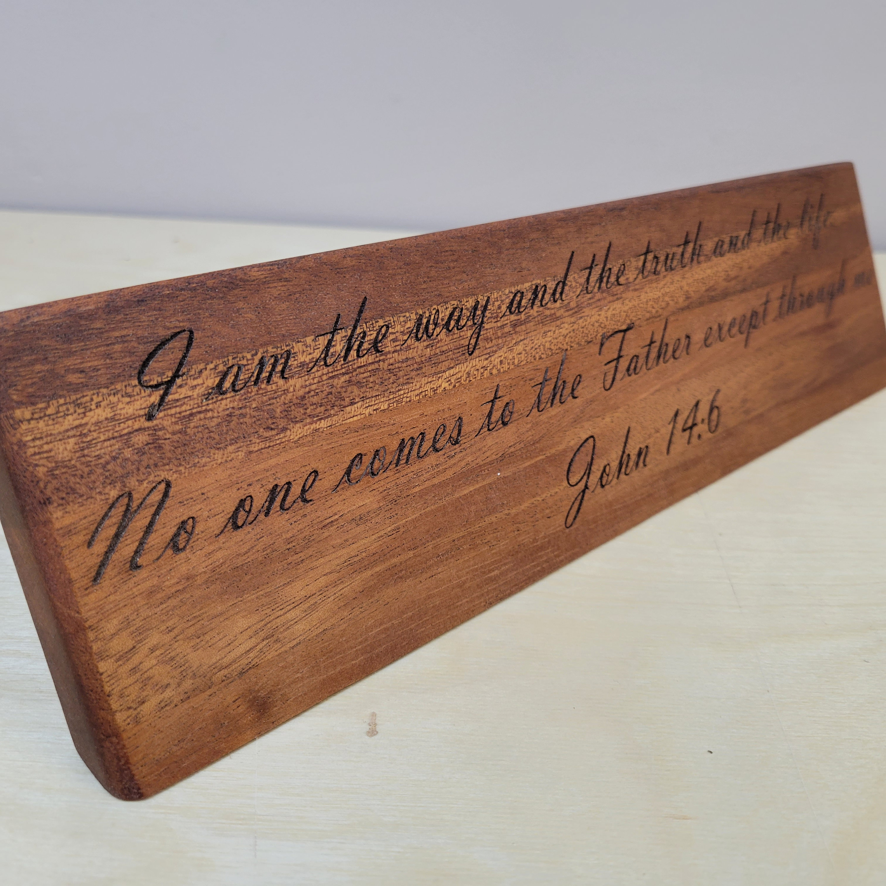 Bible Verse Wooden Plaque Custom Laser Engraved Mahogany Easter Church ...