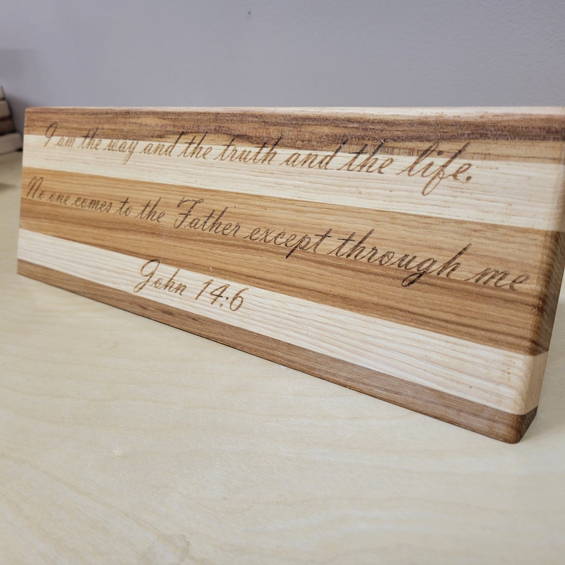 Custom Laser Engraved Hickory Wood Bible Verse Plaque - Etsy