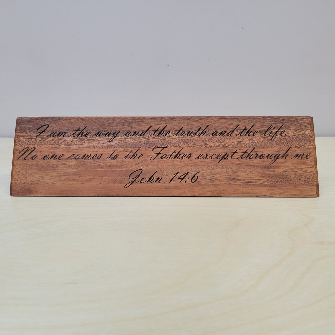 Bible Verse Wooden Plaque Custom Laser Engraved Mahogany Easter Church ...