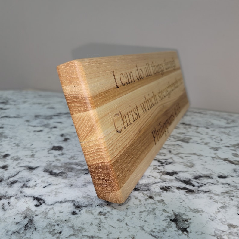Custom Laser Engraved Hickory Wood Bible Verse Plaque - Etsy