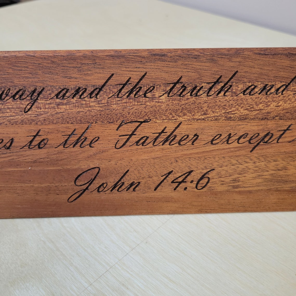 Bible Verse Wooden Plaque Custom Laser Engraved Mahogany Easter Church ...