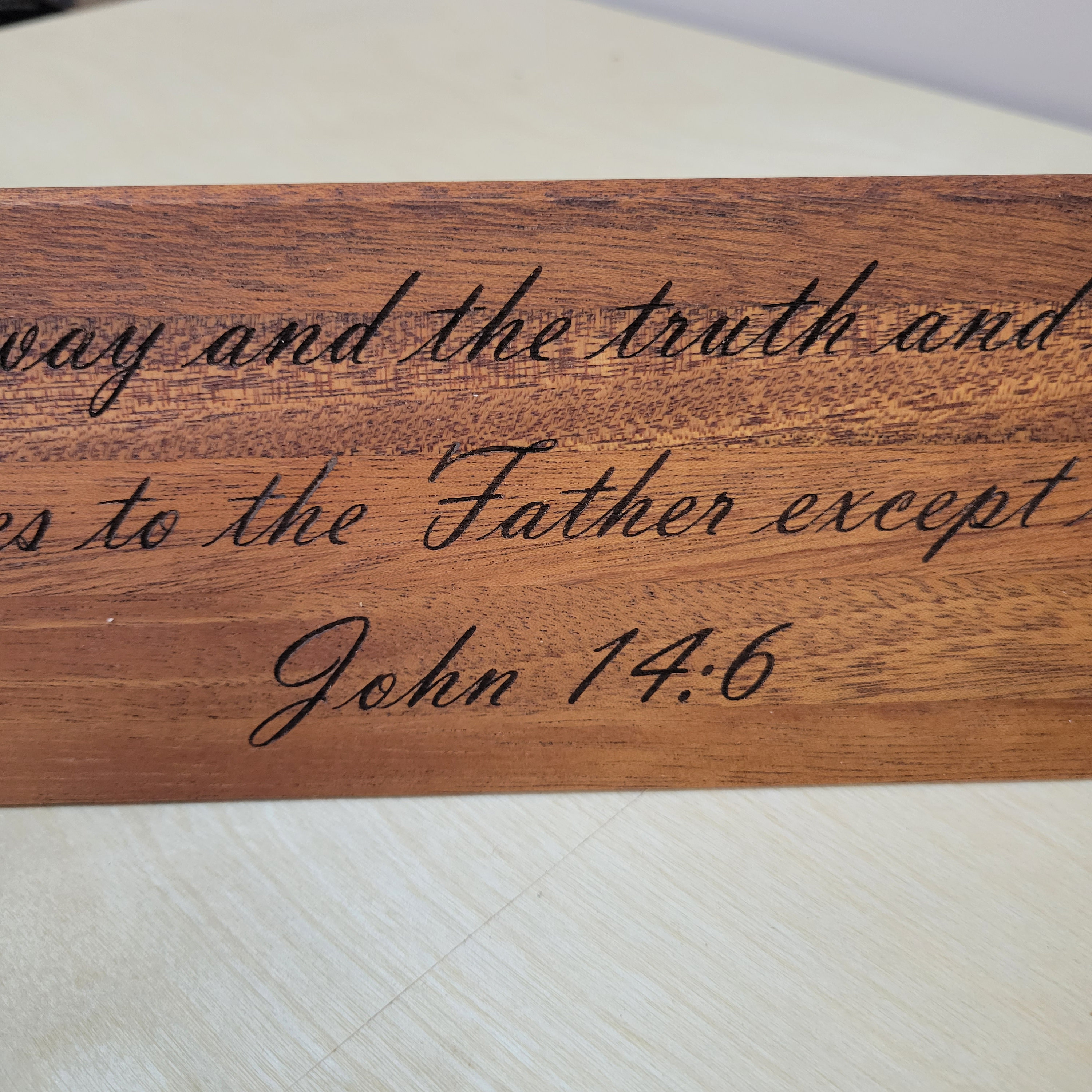 Bible Verse Wooden Plaque Custom Laser Engraved Mahogany Easter Church ...