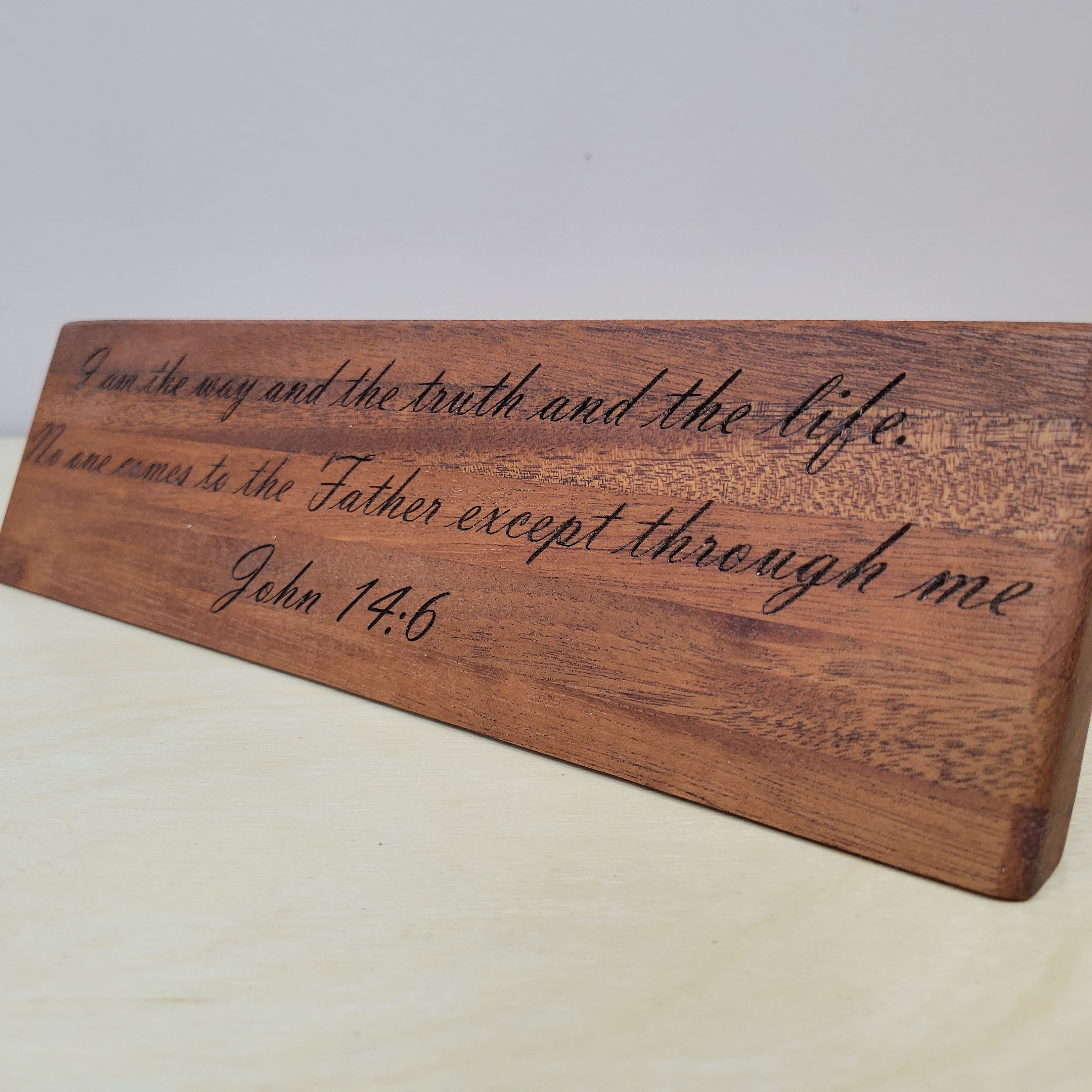 Bible Verse Wooden Plaque | Custom Laser Engraved | Mahogany | Easter ...
