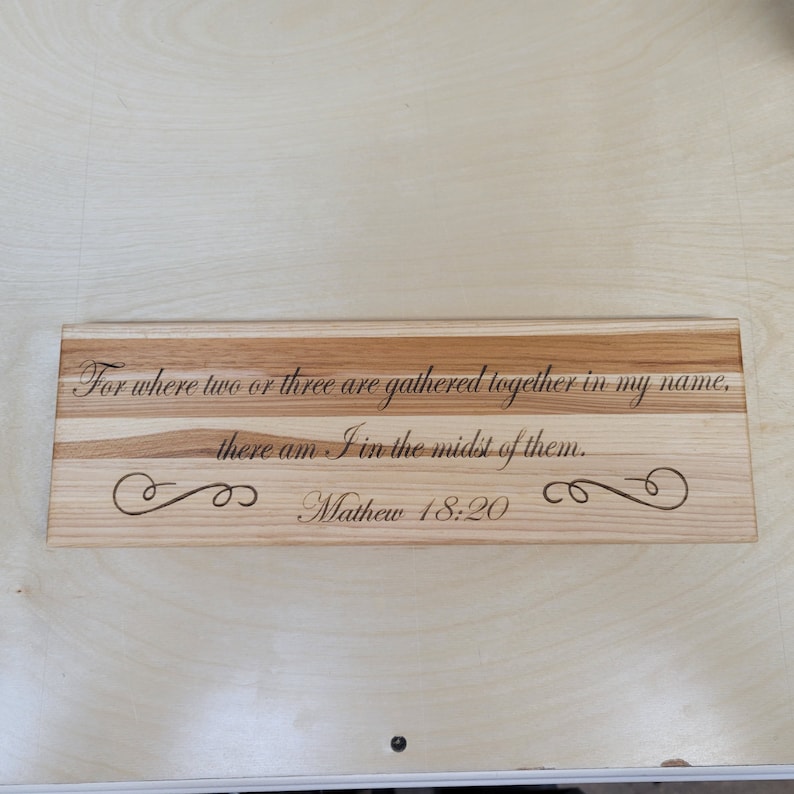 Custom Laser Engraved Hickory Wood Bible Verse Plaque - Etsy