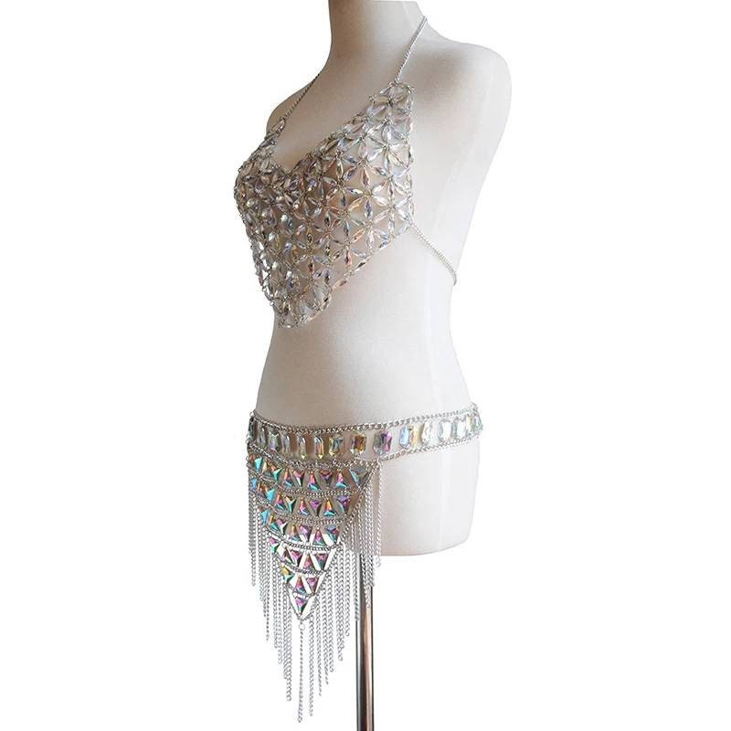 Bodychain AB Geometric Body Chain Skirt Top Shoulder Harness | Etsy