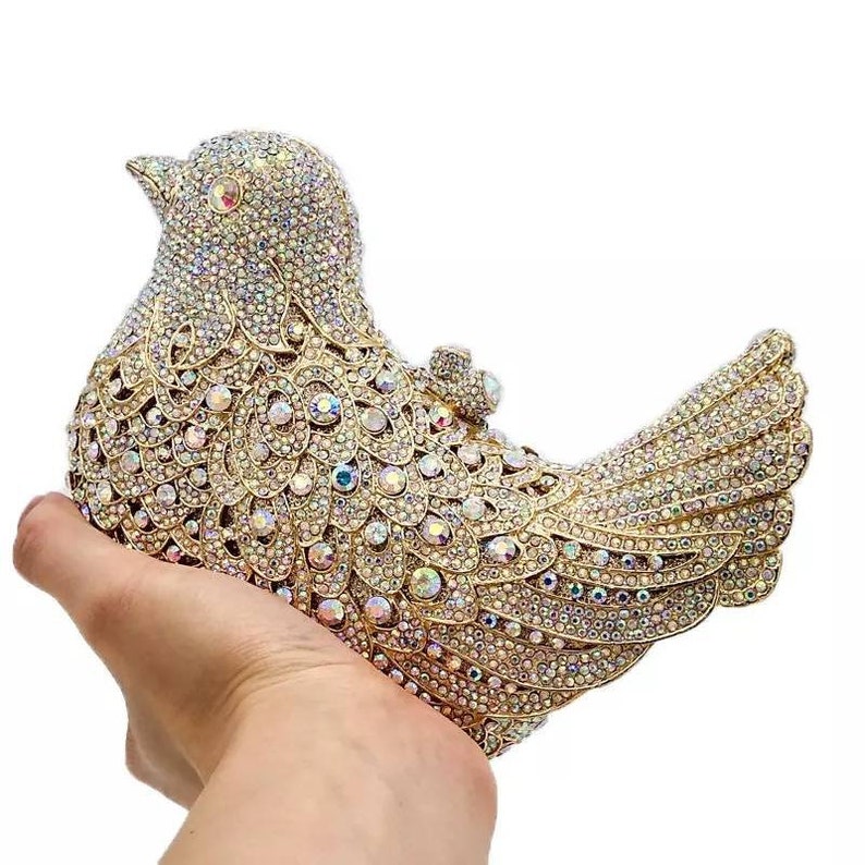 Unique Luxury AB Crystal Rhinestone Bird Clutch Bag Shiny - Etsy