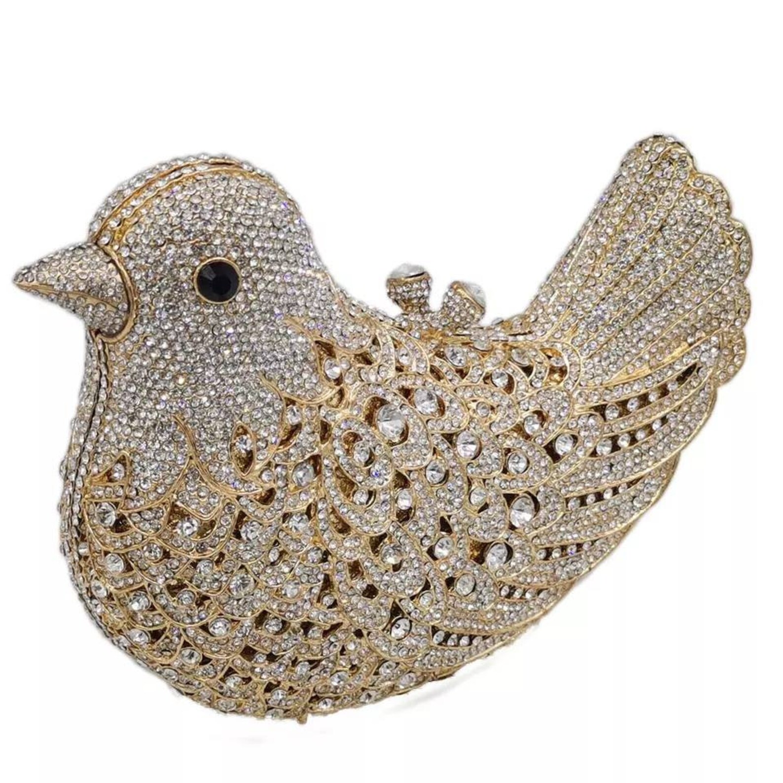 Unique luxury AB crystal rhinestone bird clutch bag shiny | Etsy