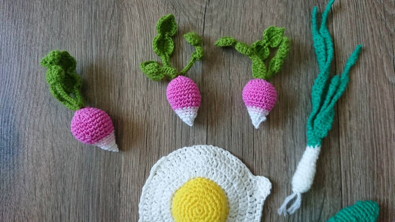 Christmas Radish Food Ornament Crochet Montessori Vegetable - Etsy