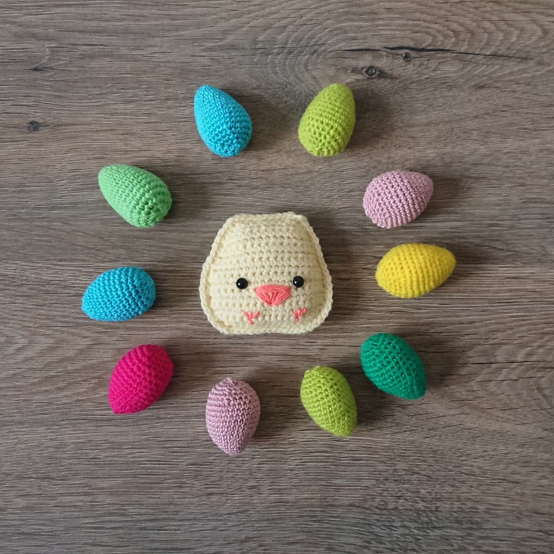 Preppy Chick Crochet Toy Amigurumi Colorful Eggs Set 10 Pcs Activity ...