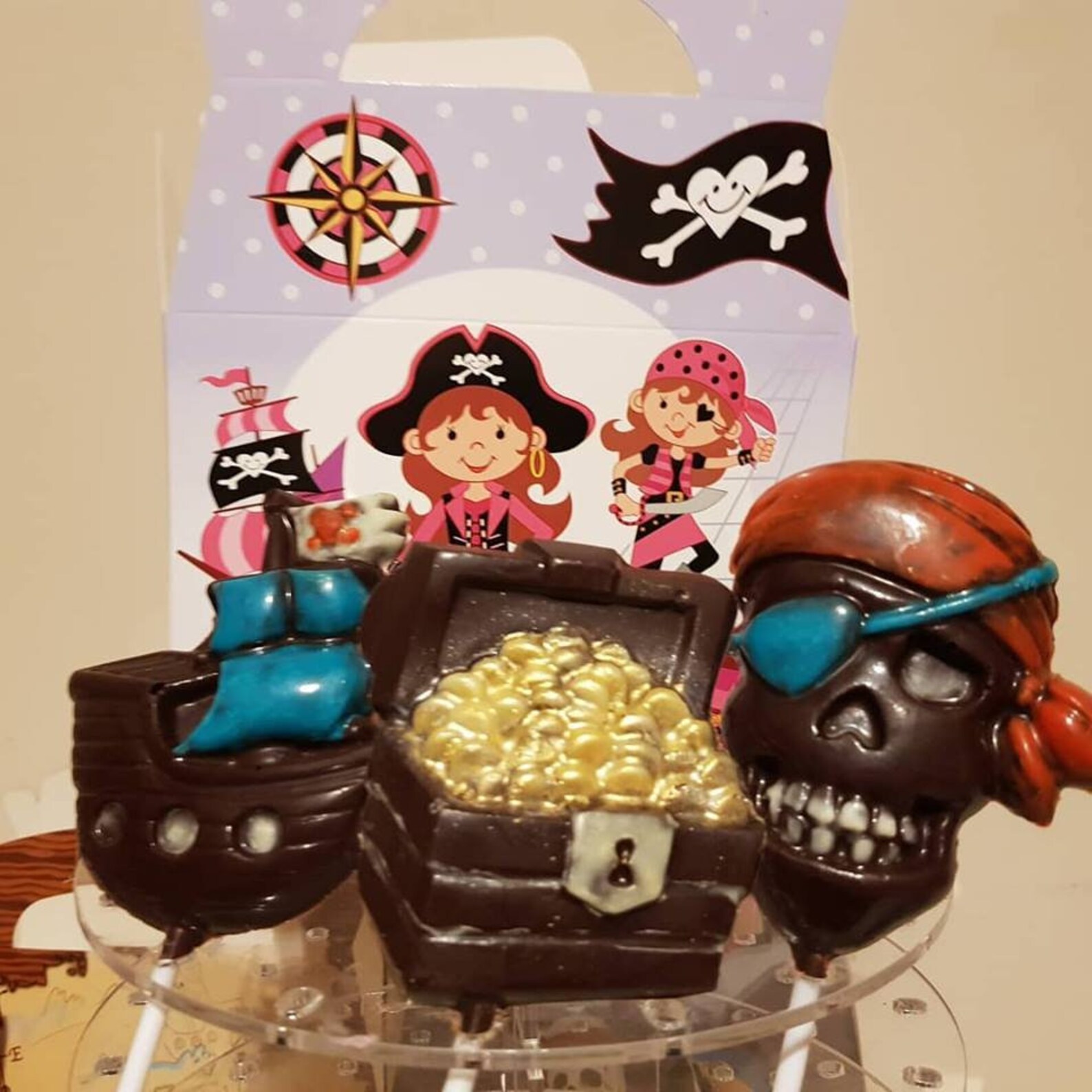 Party Pirate Sweet Chest With Lollipops Cake Toppers - Etsy
