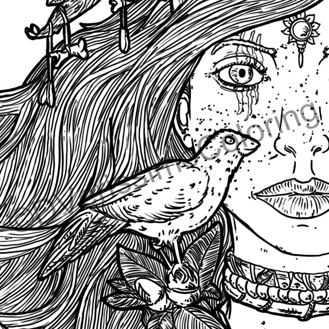 Coloring Pages PDF + JPG - Feminine, Girls, Women, Wild, Magic - Girls ...
