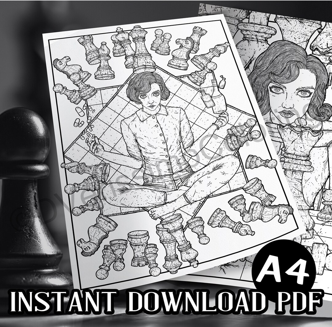 Coloring Pages PDF JPG Fanart, Game, Chess, Girl, Feminine, Movie, TV ...