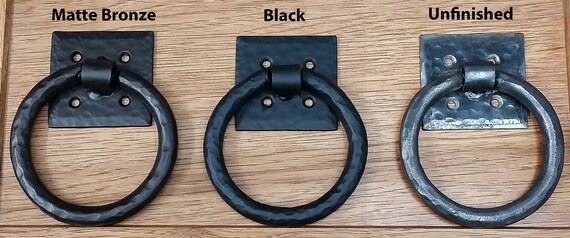 Distressed 4 Inch Ring Pull With Hammered Back Plate | Etsy