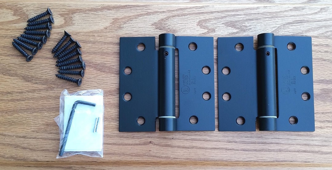 Spring Hinges for Gates, 4.5 Inch X 4.5 Inch With Square Corners, Black ...