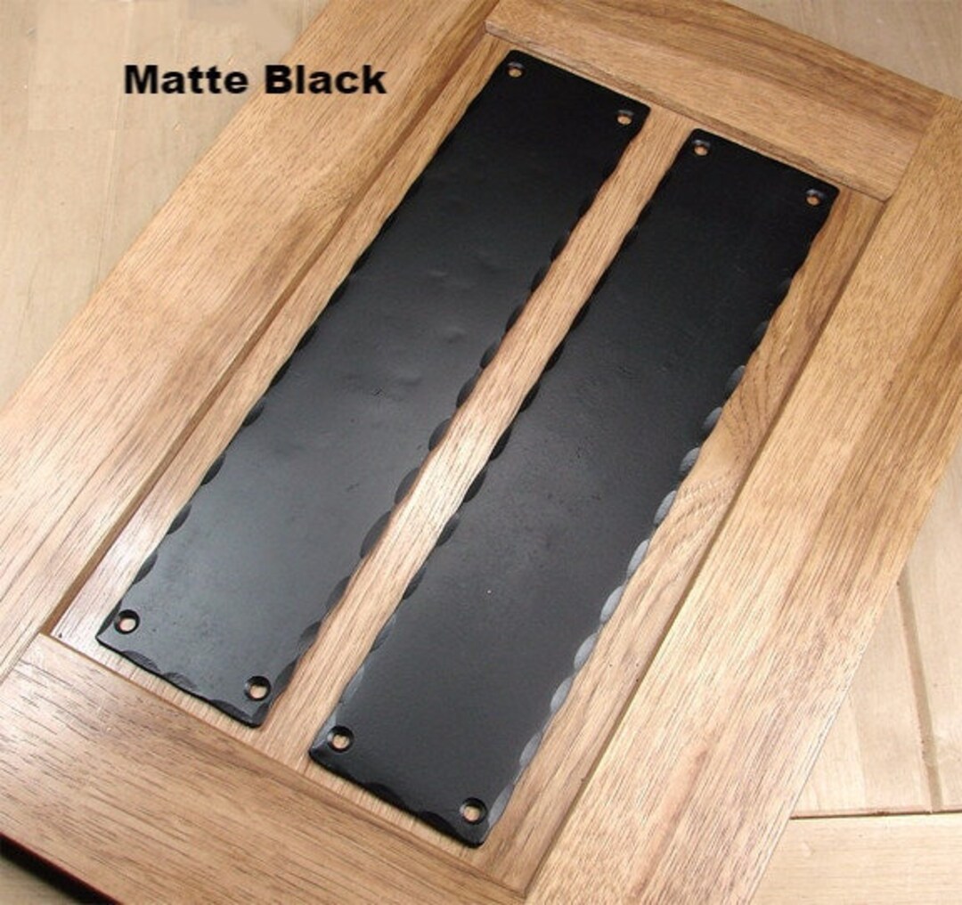 Rustic Push Plate With Hammered Edges (3" X 14") - Black or Matte ...