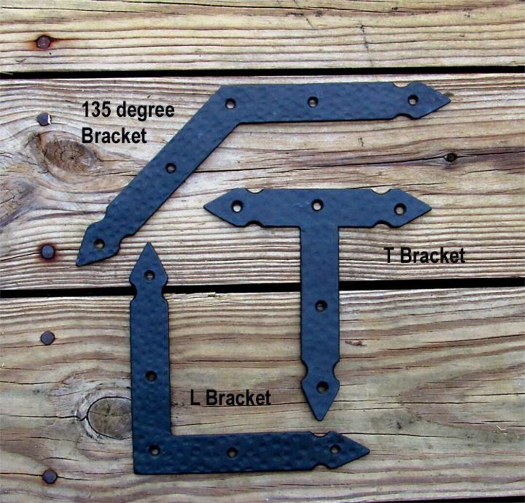 Hand-forged, Rustic Hammered Brackets, Braces (incl. Rustic Head Screws ...