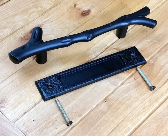 Tree Branch Barn Door Handle and Matching easy | Etsy