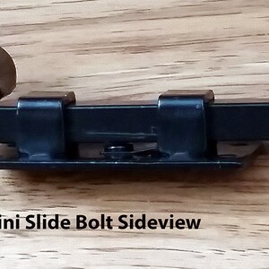 Mini Slide Bolt, Surface and Jamb Strikes, Black, Small Slide Bolt for ...