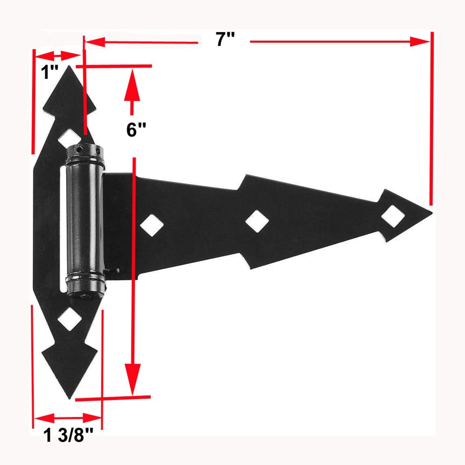 T Hinges Decorative Spring Hinges black 7 Inches 2 Pack | Etsy
