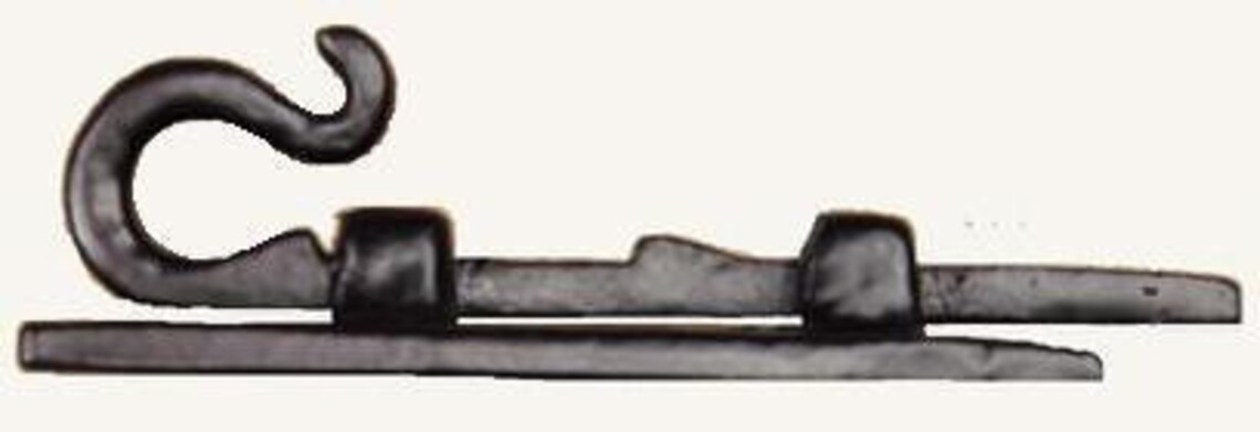 Old World Surface Slide Bolt With Looped Handle Black Powder | Etsy