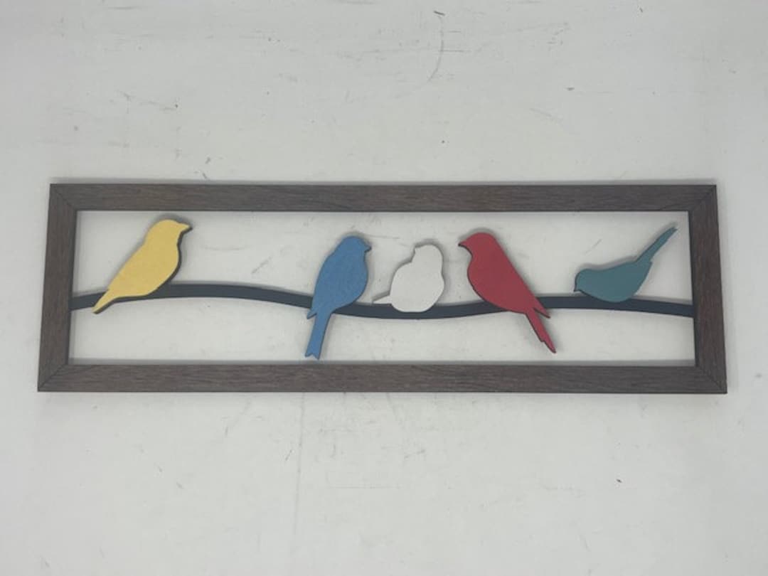Birds on a Wire, Blue Bird, Sparrow, Robbin, Bird on a Wire Wall Decor ...