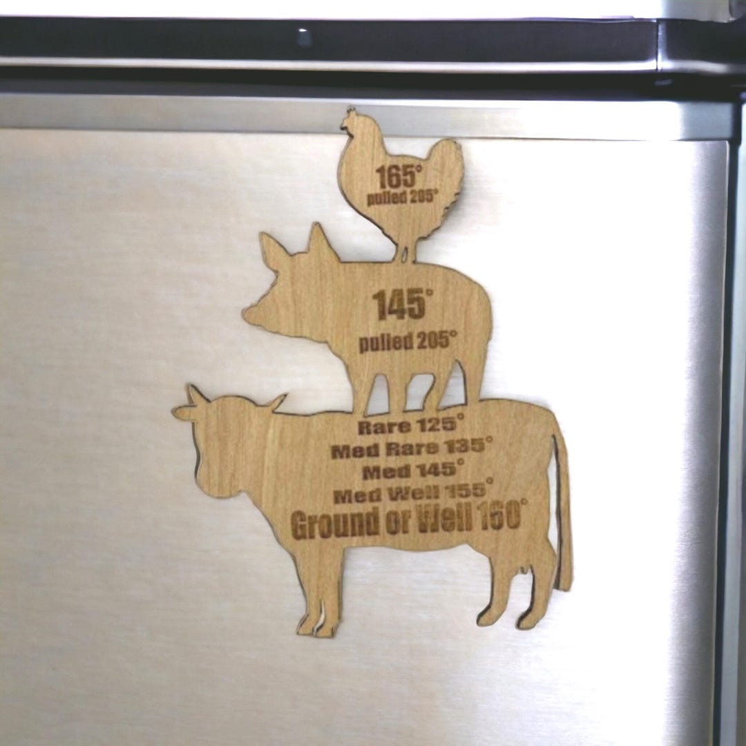 Laser Cut Wood Temperature Magnet: Oven & BBQ Grill - Etsy